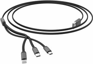CORSECA USB Type C Cable 1.2 m Tangle Free 3 in 1 Fast Charging ...