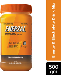 Enerzal Energy Drink Powder Orange Flavour (Pet Jar) 500g Energy Drink ...