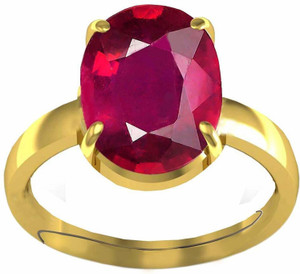 CHIRAG GEMS 7.25 Carat Ruby/Manik Ring Certified Panchdhatu Birthstone ...