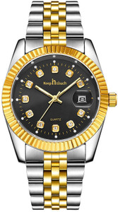 Keep n Touch SG Black Premium Looks Date Display Stainless Steel Strap ...