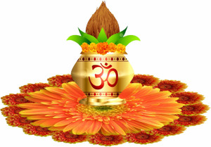 Decoration Designs 35 cm Beautiful Kalash Wall Sticker 35 cm X 50 cm ...