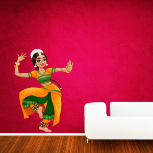 Sticker Hub 74 cm Indian kathak Dance Wall Stickers (74Cm X 53Cm ) Self ...