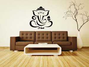 DECOR KAFE 46 cm Lord Ganesha Wall Stickers 46cm x 47 Self Adhesive ...