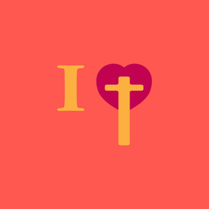 i love jesus orange bg Sticker Poster|Religious poster|Christian Poster ...