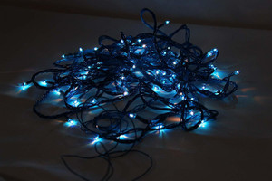 YASHVAID 50 LEDs 9.65 m Blue Steady, Flickering String Rice Lights ...