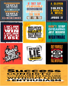 Combo Pack of 10 Motivational and Inspirational Wall Posters Paper ...
