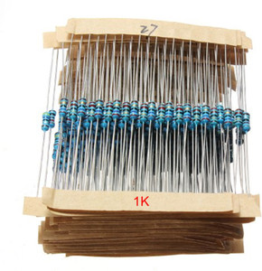 e4u 1K Ohm 5% 1/8W CFR Through Hole Resistor - 100 No's Fixed Resistor ...