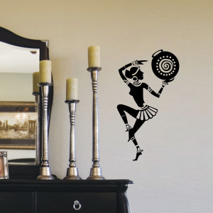 Stickerberry 109 cm Traditional Dancing Tribal Lady Art Vinyl Wall ...