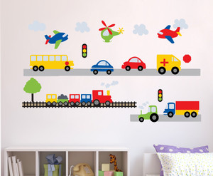 Stickers Mart 106 cm Cartoon Cars Highway Track Wall Stickers For Kids ...