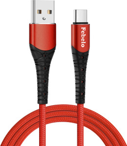 Febelo USB Type C Cable 3 A 1.5 m type c red cable - Febelo : Flipkart.com