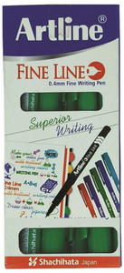 Artline Fine Line pack of 10 (Green) - Set of 10 Fineliner Pen - Buy ...