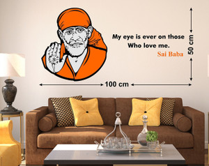 HAPPYSTICKY 100 cm Om Sai Ram|Sai Baba|Devotional|Wallstickers|Pvc ...