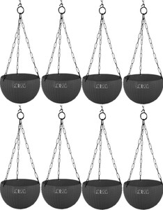 anand vatika Rattan hanging pot Grey Plant Container Set Price in India ...