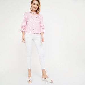 CODE by Lifestyle Casual Layered Sleeve Printed Women Pink Top - Buy ...