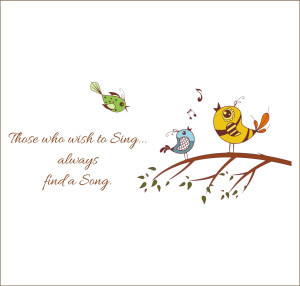 Impression Wall 46 cm Birds Sing Sticker Self Adhesive Sticker Price in ...