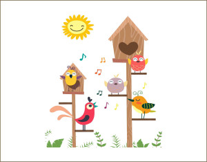 Impression Wall 56 cm Birds Singing Sticker Self Adhesive Sticker Price ...