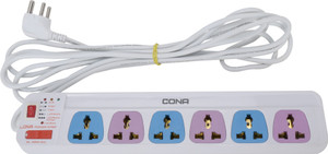 CONA Value Series Spike Suppressors 3291 Colour 6x1 Power Strip 4 ...