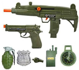 BN ENTERPRISE Army Toy Gun Role Play Set 7 Piece Military Toy Set With ...