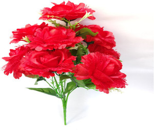 artificial hub Red Net roses bunch Red Rose Artificial Flower Price in ...