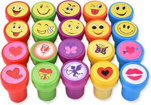Unobite 10 Differnt Design Stamp and 10 Diffent Smiley Stamp for Kids ...