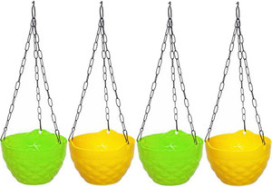 Anand vatika Hanging Diamond Pot Green & Yellow Plant Container Set ...