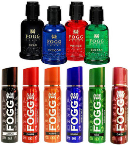 FOGG SCENT SULTAN, PRINCE, TYCOON, CZAR (15ml x 4 Pcs) AND Body Spray ...