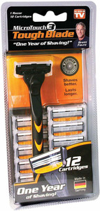 Micro Touch MicroTouch TOUGH BLADE, Triple-Blade Razor with 12 Refill ...