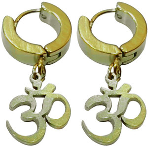 Flipkart.com - Buy Men Style Om Charm Drop Huggie Earring Metal Hoop ...