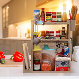 Livzing Containers Kitchen Rack Plastic Storage Organizer Multipurpose ...