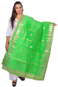 Muka Silk Blend Embroidered Women Dupatta - Buy Muka Silk Blend ...