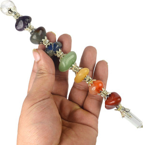 REIKI CRYSTAL PRODUCTS 7 Chakra Wand Crystal Wand Tumble Shape Stone ...
