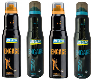 Engage 2 Tickle and 2 Mate Maga Pack Deodorant Spray for Men 220ml Each ...
