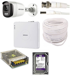 HIKVISION hikvision 1 bullet color camera 4 channel dvr, 1 tb hard disk ...