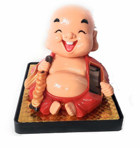 ZIGLY Solar Happy Bobblehead Buddha Monk Decorative Showpiece - 10 cm ...