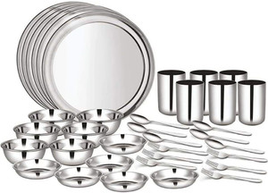 kamla Pack of 36 Steel 36 pcs stainless steel dinner set Pack of 36 ...