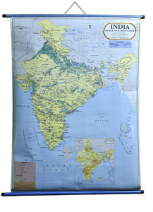 ROLLUP MAP OF POWER & IRRIGATION OF INDIA (PIPE MOUNTED) Photographic ...