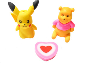 Flipkart.com | Feel alive Set of 3 Pokemon & Pooh Theme Eraser for Kids ...
