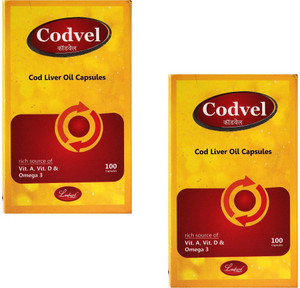 Leeford Codvel Cod liver Oil Capsules rich of Vit A, D & Omega 3 ( 2 ...