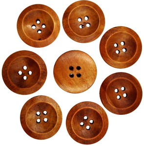 Royal Villa Wooden Round Big Size Buttons with 4 Holes (Size 1 inch ...