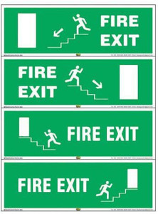 Mr. SAFE Fire Safety Signs In PVC Sticker (Pack of 4) 12 Inch X 4 Inch ...