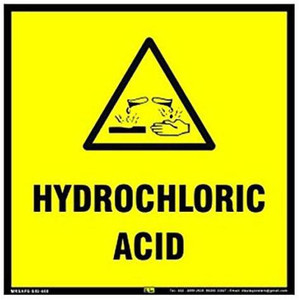 Mr. SAFE Hydrochloric Acid Sign In PVC Sticker (8 Inch X 8 Inch ...