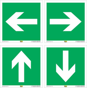 Mr. SAFE Directional Arrow Signs In Pack of 4 Self Adhesive Stickers ...