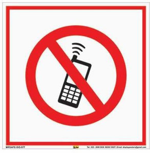 Mr. SAFE No Mobile Phones Sign In PVC Sticker (8 Inch X 8 Inch ...