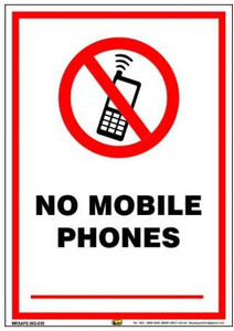 Mr. SAFE No Mobile Phones Sign In PVC Sticker A5 (6 Inch X 8 Inch ...