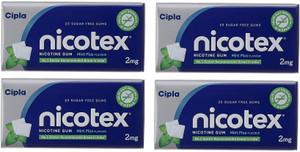 Nicotex Nicotine Sugar Free Mint Plus Gums 2mg | Helps to Quit Smoking ...