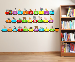 Senthur 90 cm Alphabets Train PVC Vinyl Wallsticker Self Adhesive ...