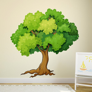 Wallzone 110 cm Big Green Tree Removable Sticker Price in India - Buy ...