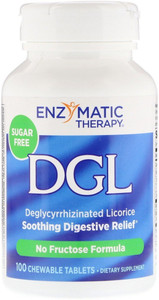 Enzymatic Therapy DGL, Deglycyrrhizinated Licorice, 100 Chewable ...