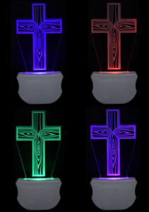 jozzby The Christian Cross 3D illusion Led Night Lamp comes with 7 ...