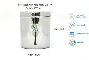 COCONUT Steel Grocery Container - 6000 ml, 5000 ml Price in India - Buy ...